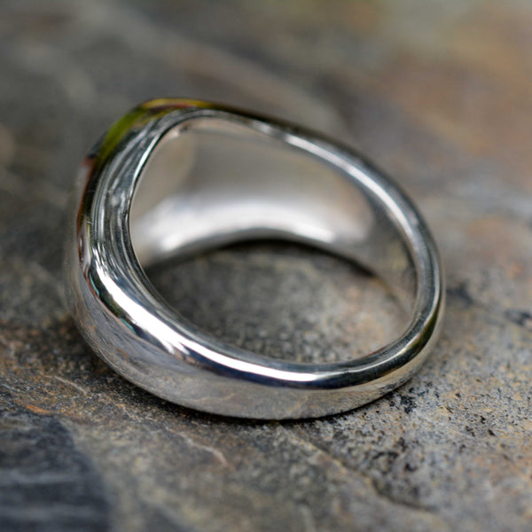 Bold Silver Signet Ring with Red Irish Cross and Coral Inlay ***SPECIAL ...