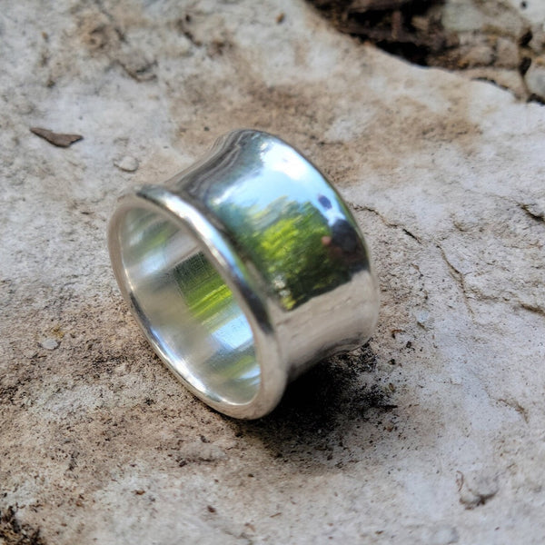 Shop Our Curled Edge Sterling Silver Statement Ring - Unique and Bold ...